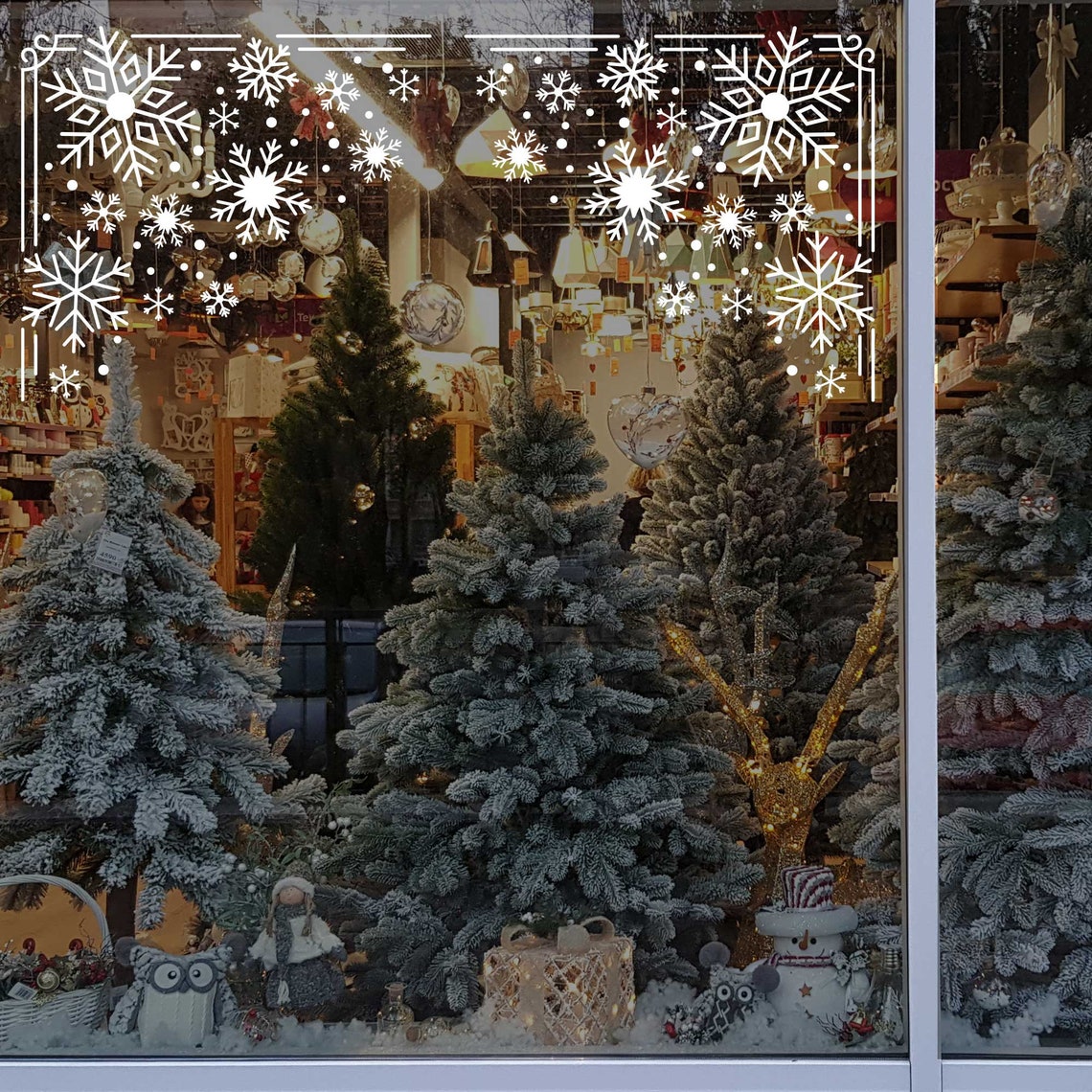 Christmas Corner Decorations Window Decal Shop Retail Window | Etsy