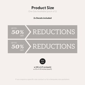 Set of 2 Reductions Window Sale Signs - Removable Vinyl Decal ...