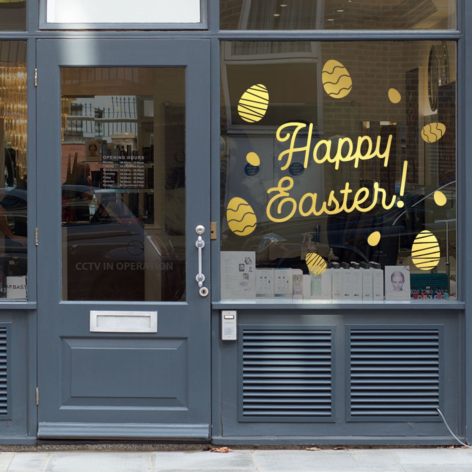 Happy Easter Day Window Decal - Removable Retail Display Vinyl - Easter ...