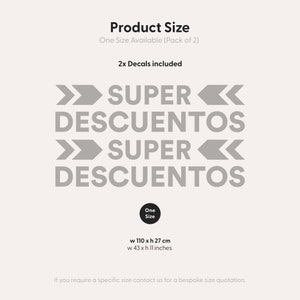 Super Descuentos - Set of 2 Spanish Window Sale Signs - Removable Vinyl ...