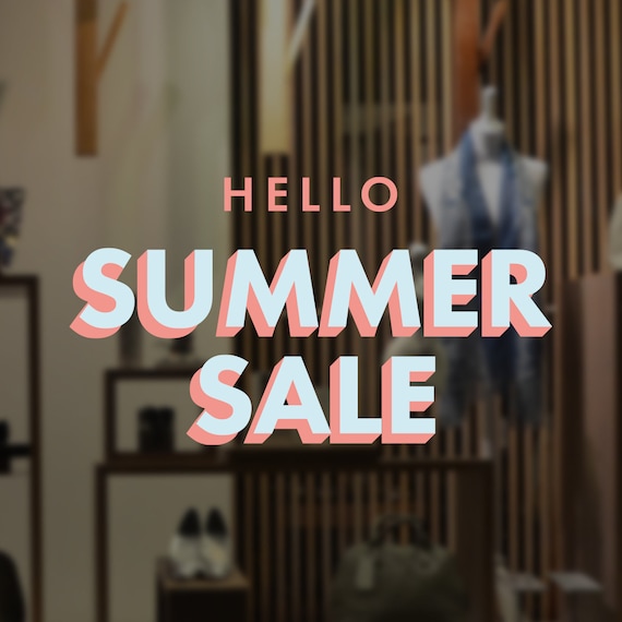 Colourful Summer Sale Shop Window Sign Vinyl Decal | Etsy