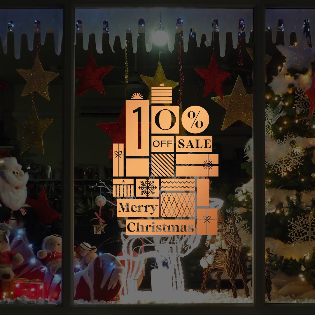 Christmas Sale Shop Window Decal, Shop Window Sale Sign, Clearance ...