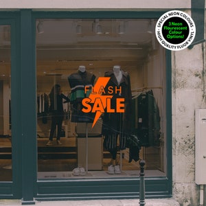 Flash Sale Shop Window Sticker - Fluorescent Shop Window Decal ...