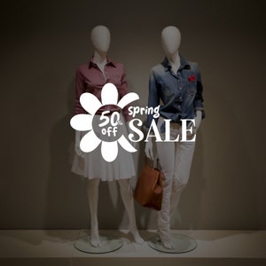Floral Spring Sale Window Sign - Removable Vinyl Decal - Promotional ...