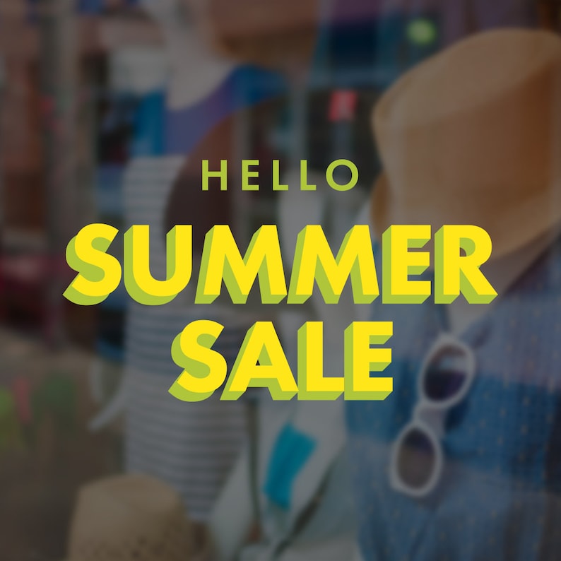 Colourful Summer Sale Shop Window Sign Vinyl Decal - Etsy