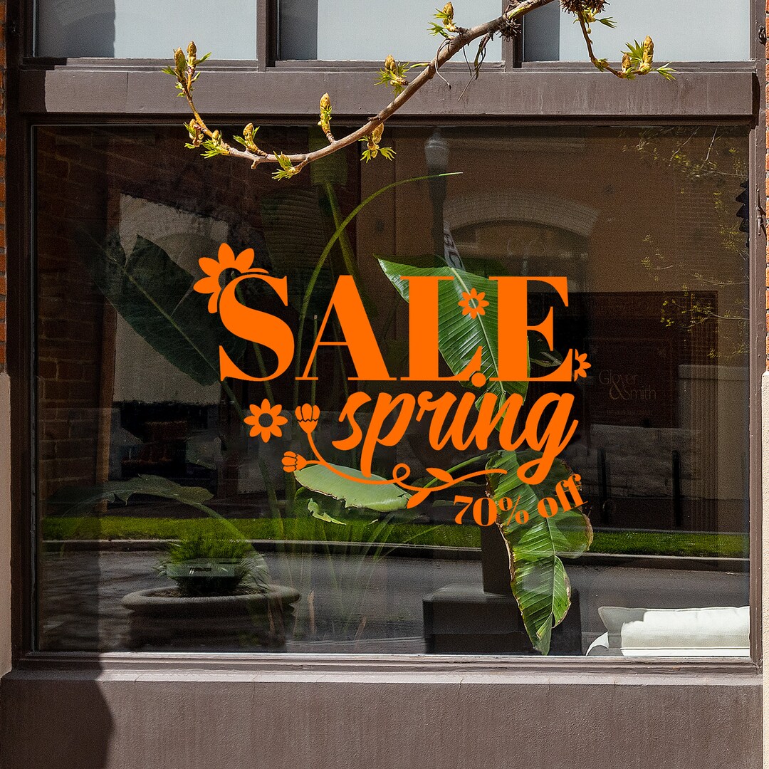 Spring Sale Window Sign - Removable Vinyl Decal - Promotional Shop ...