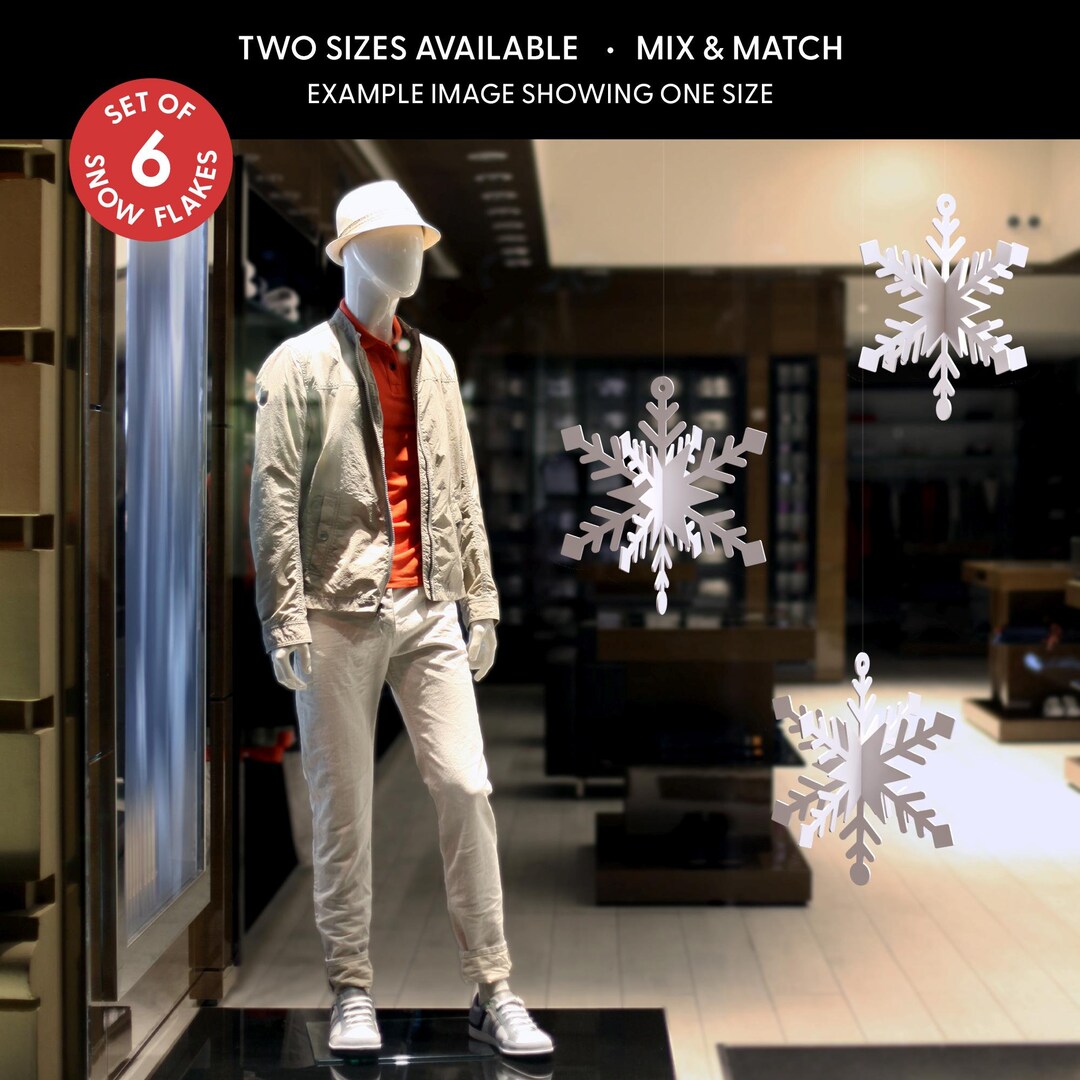 Reusable 3D Snowflakes - Set of 6, Holiday Snowflakes, Window ...