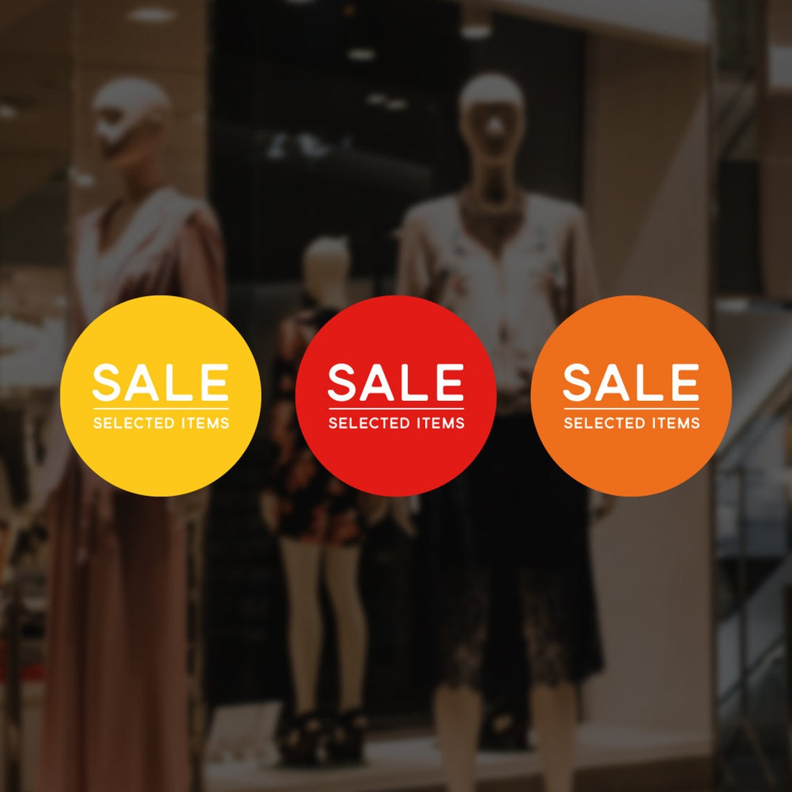 Sale Circle Retail Display Sign Removable Vinyl Decal | Etsy