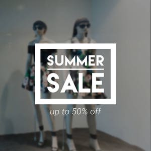 Summer Sale Self Adhesive Window Sign - Removable Vinyl Decal ...
