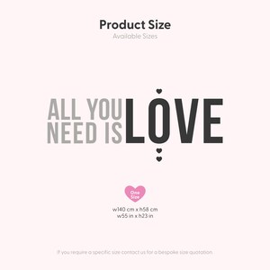 All You Need is Love Valentine's Day Window Decal - Removable Vinyl ...