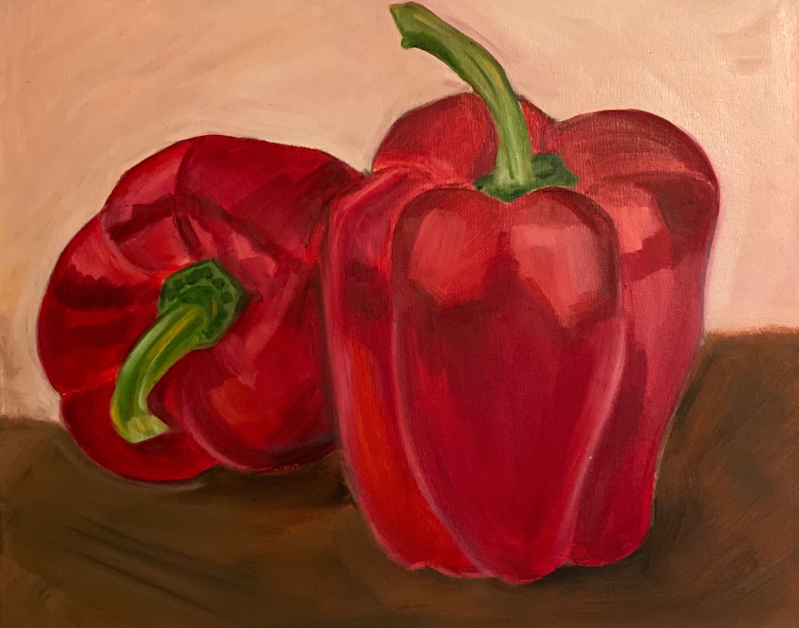Original sweet Red Peppers Oil Artwork on Canvas - Etsy
