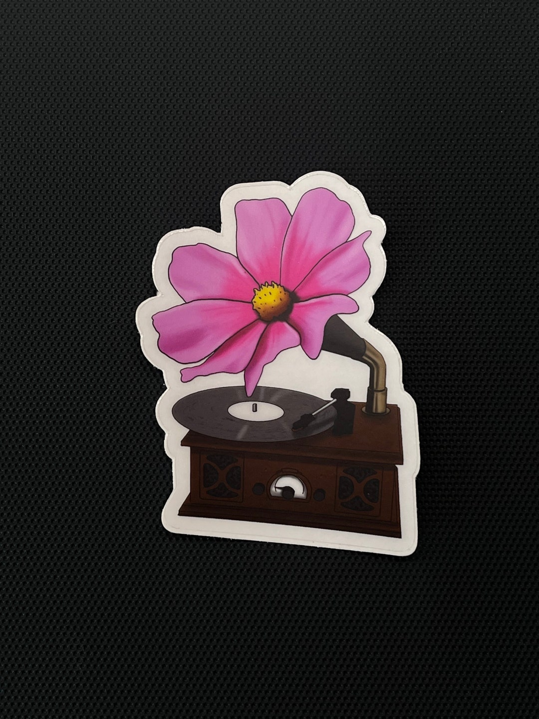 3” Vinyl Sticker Phonograph Record Player Flower - Etsy