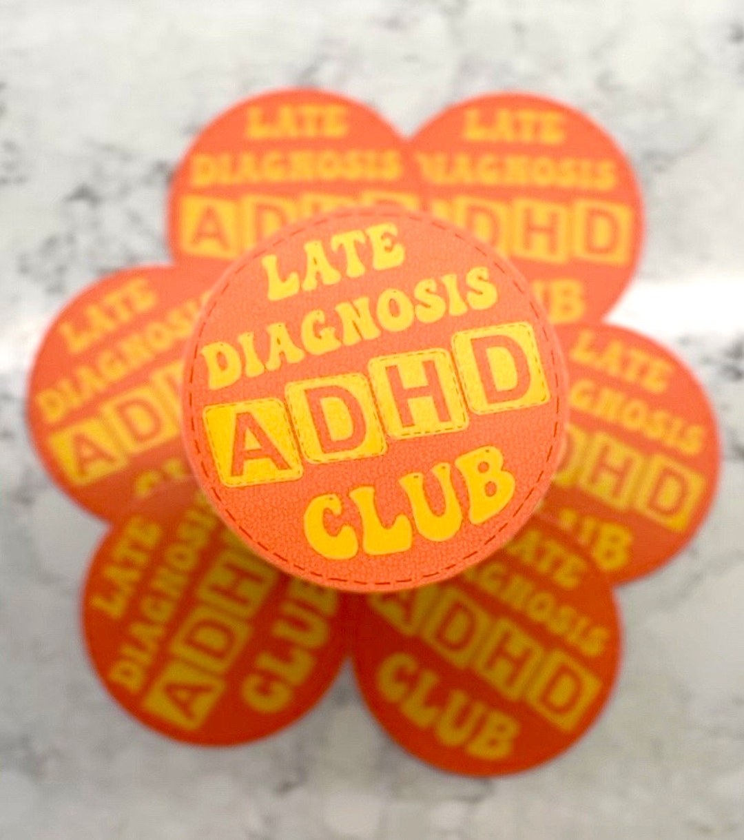 3” Round Waterproof Vinyl Sticker, Late Diagnosis ADHD Club, Attention ...