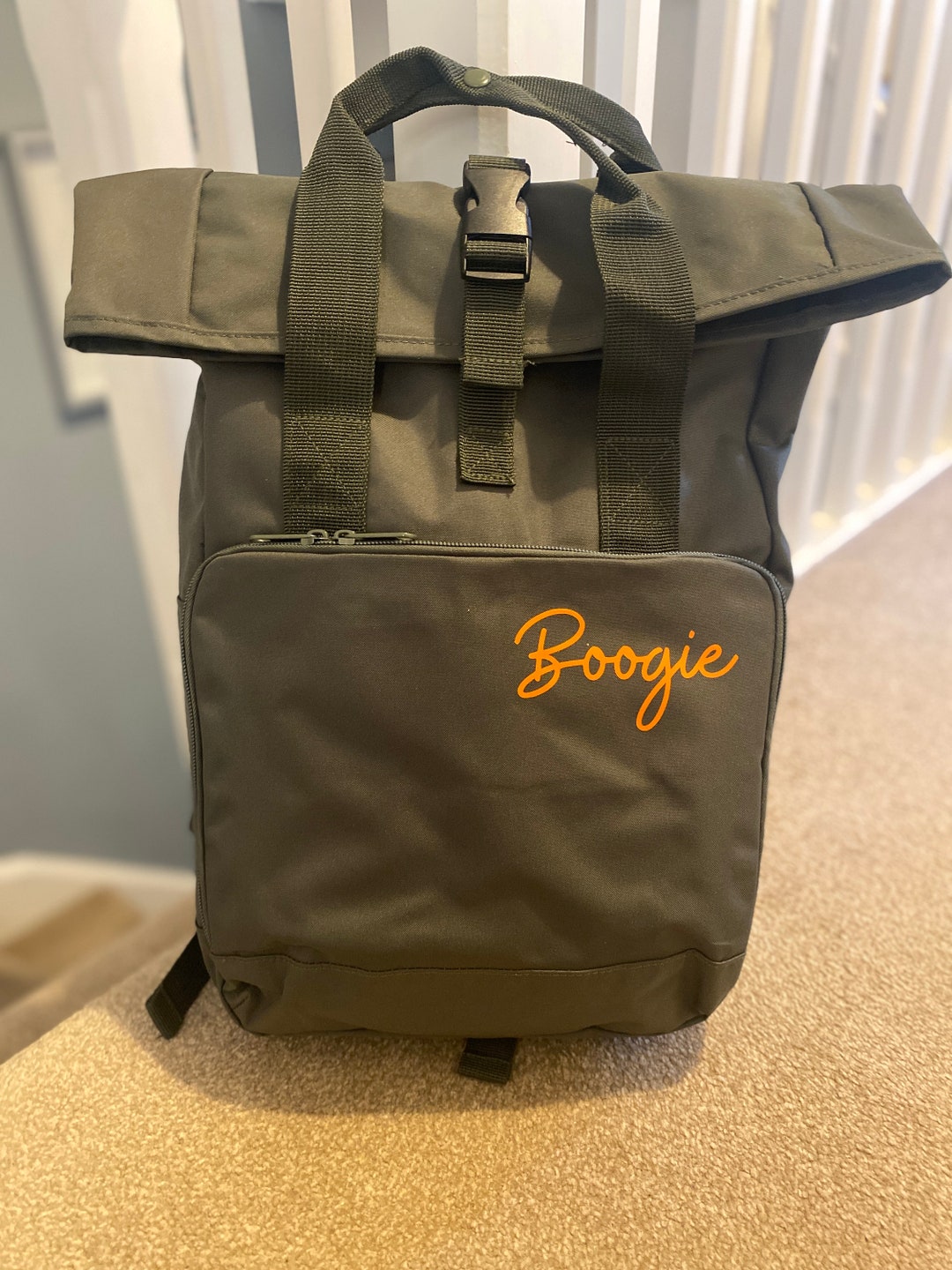 Personalised Doggie Roll-top Bag Doggie Bag Daycare Bag Paw Bag Dog Bag ...