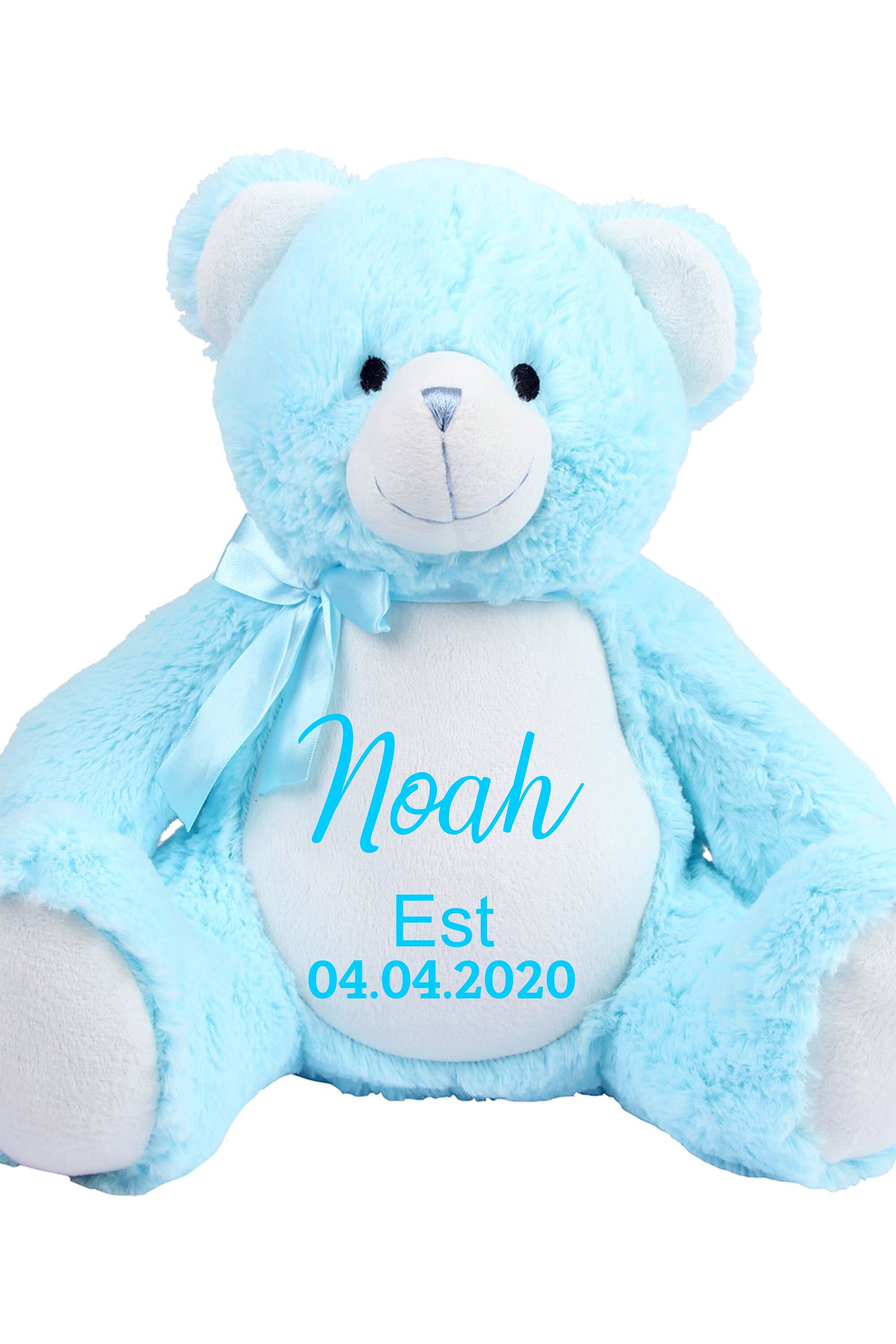 Personalised Blue Bear Soft Toy - Teddy Bear - Soft Toy - Bear Plush ...