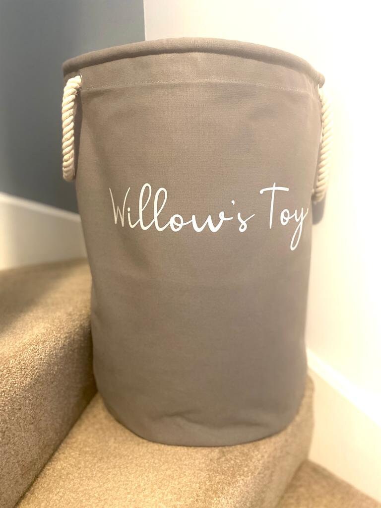 Personalised Name Storage Trug - Personalised Toy Bag - Storage Bag ...