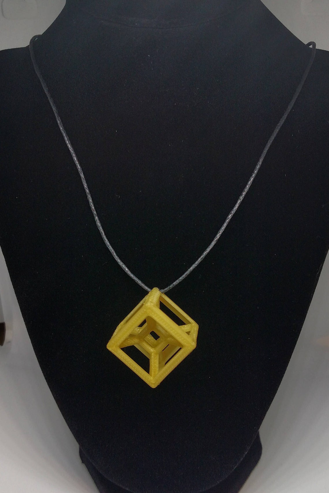 Tesseract 3D Printed Geometric Necklace Modern Jewelry | Etsy