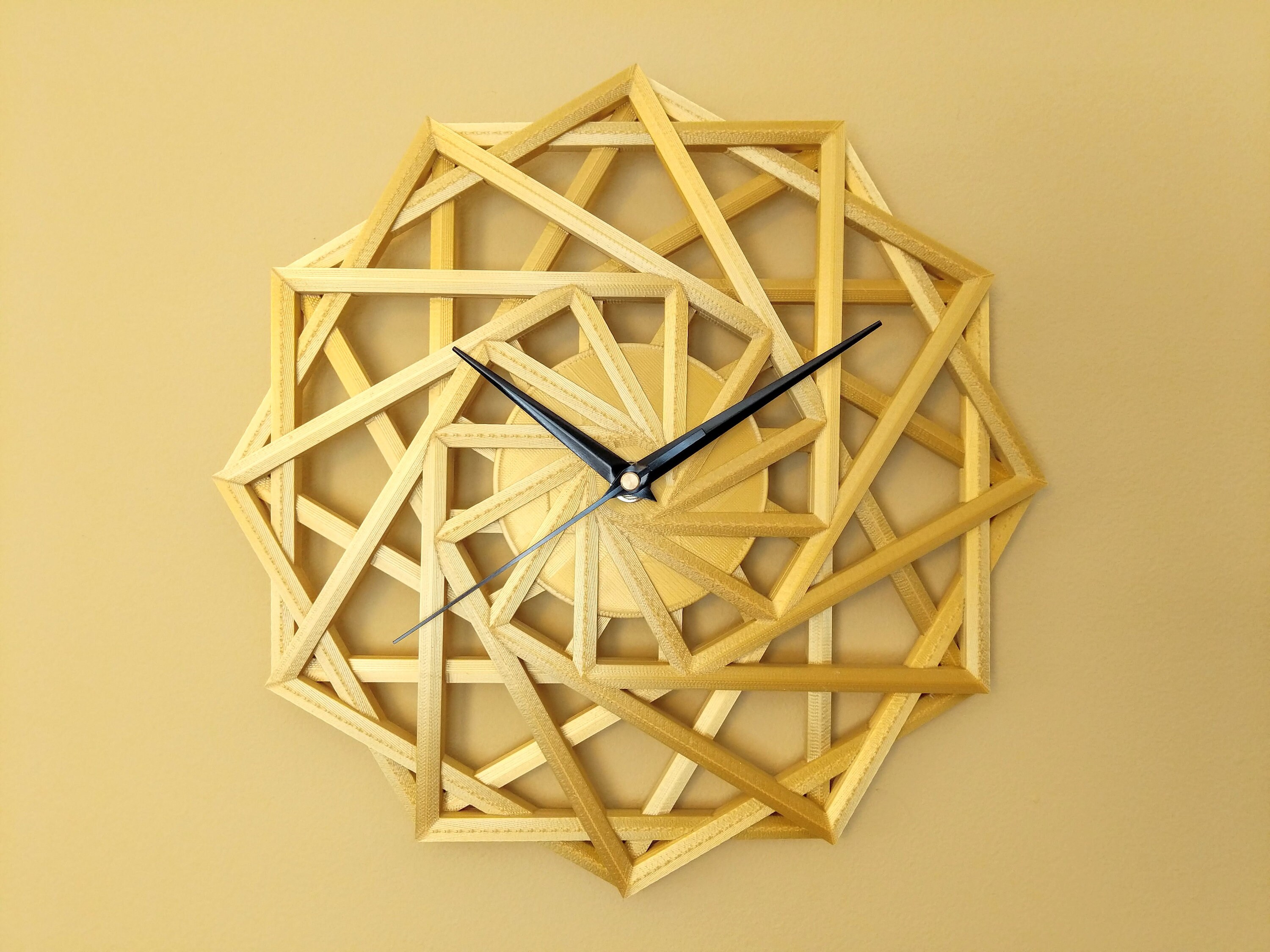 Quadrilateral 3D Printed Wall Clock - 10.5" Geometric Clock - Modern ...