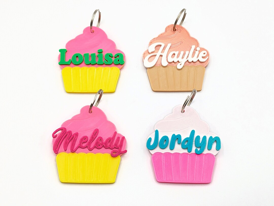 3D Personalized CUPCAKE Keychain - 3D Print Made to Order: Choose Your ...