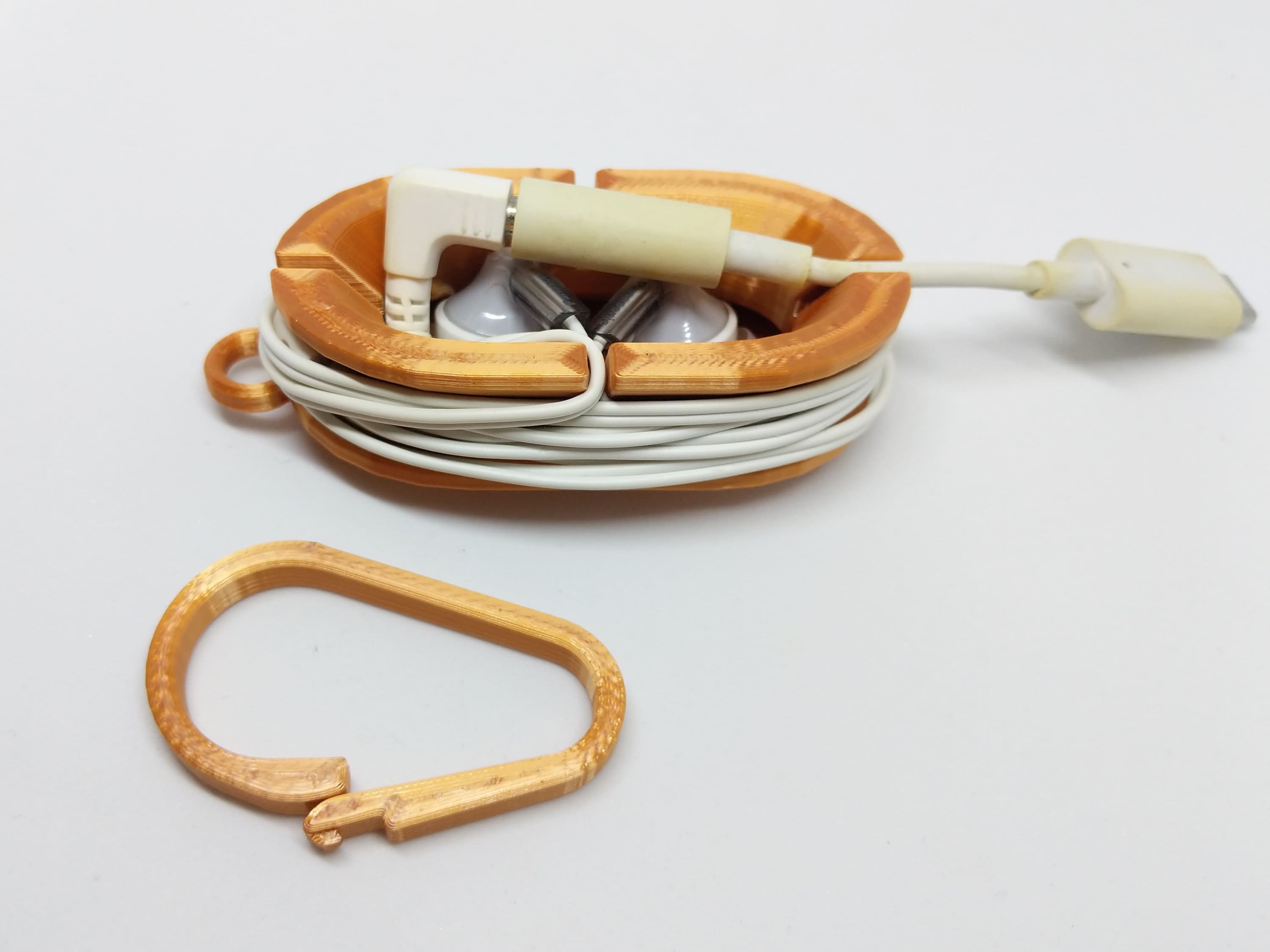 3D Printed Earbud Cable Wrap + Carabiner - 3D Cord Organizer - NEW ...