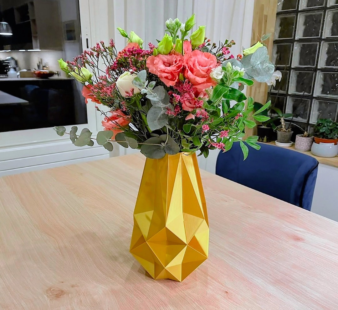 FACETED 3D Art Vase - Modern Geometric Design - Made to Order: Choose ...