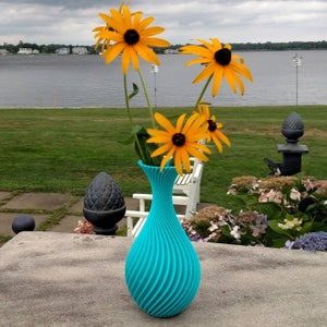 WAVES Art Vase - 3D Printed Home Decor - Modern Geometric Design - Made ...