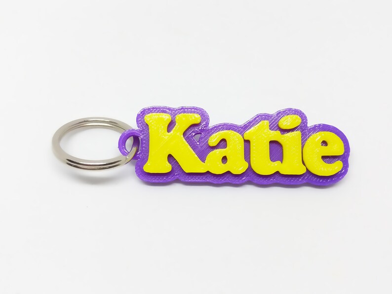 3D Personalized Two-tone Keychain COOPER FONT 3D Printed - Etsy