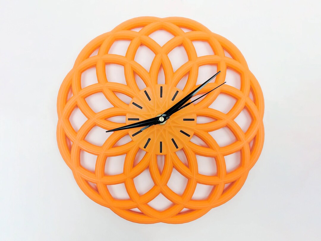CYCLES 3D Printed Wall Clock - 10.5" Geometric Clock - Modern Home ...