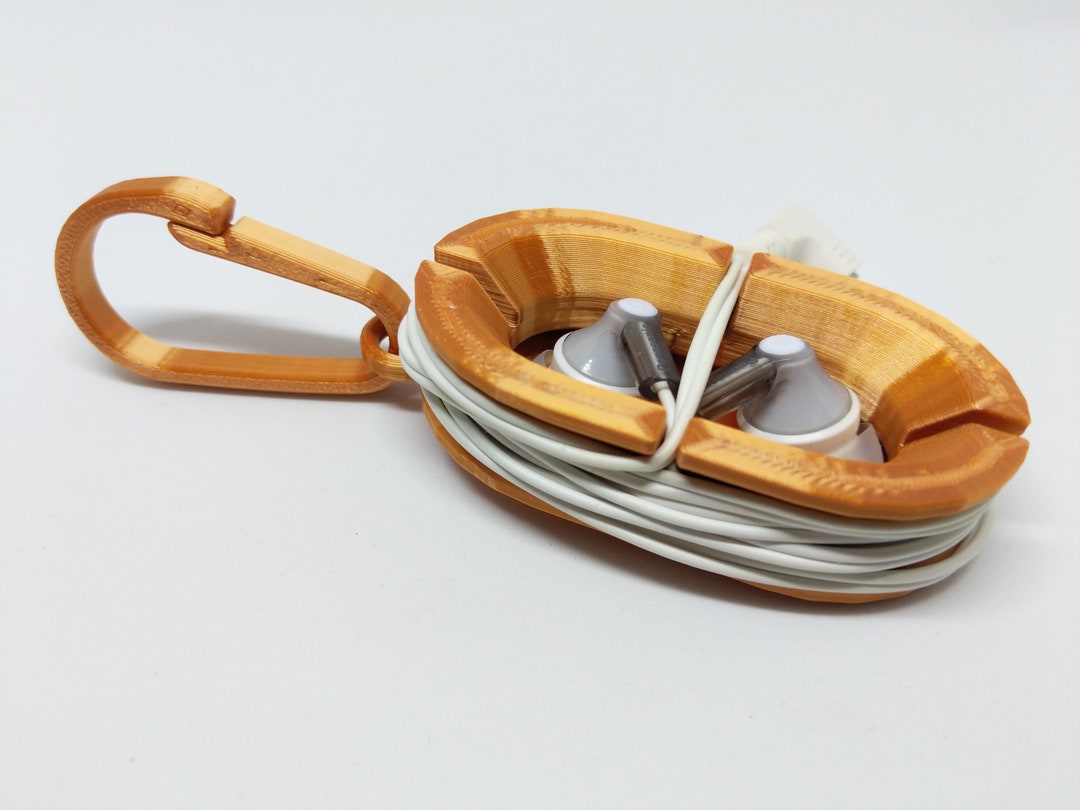 3D Printed Earbud Cable Wrap + Carabiner - 3D Cord Organizer - NEW ...