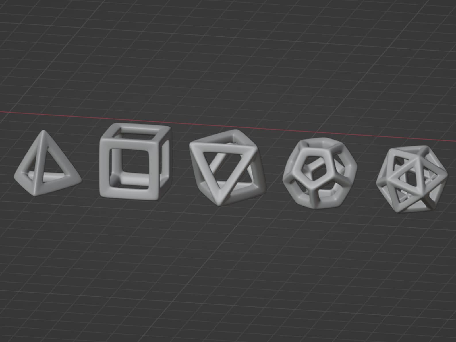 Five Platonic Solids 3D Prints Set of 5 Geometric Models - Etsy