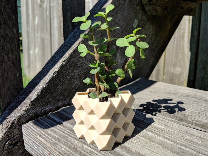 DIAMOND GRID 3D Printed Planter Succulent Mini Planter - Etsy