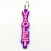 3D Personalized Two-tone Keychain VERTICAL LETTERING - 3D Printed With ...