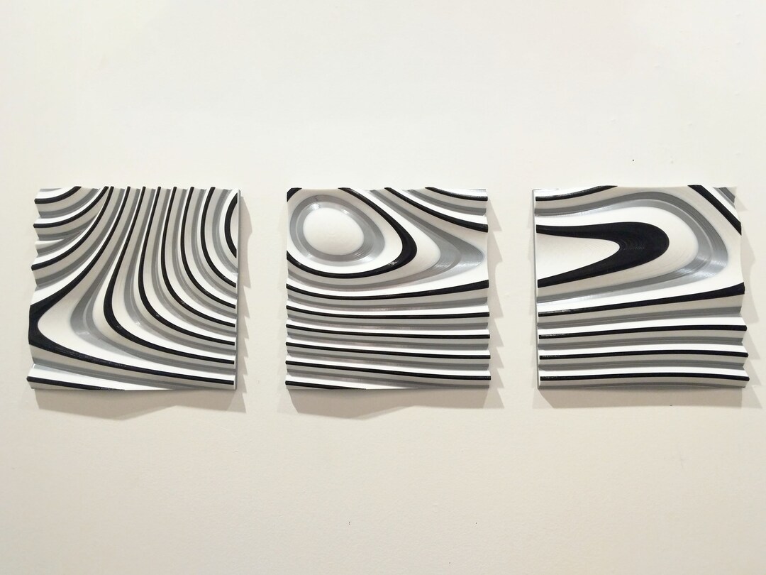 3D Printed Wall Art Tiles | Set of 3 | Original Geometric Abstract ...
