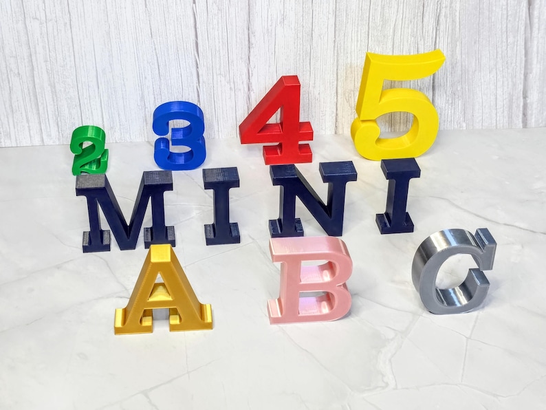 SMALL Free-standing 3D Printed Letters & Numbers - CLARENDON FONT 1 ...