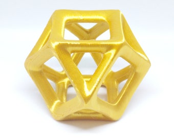 Icosahedron 3D Printed Geometric Model Made to Order: Choose - Etsy