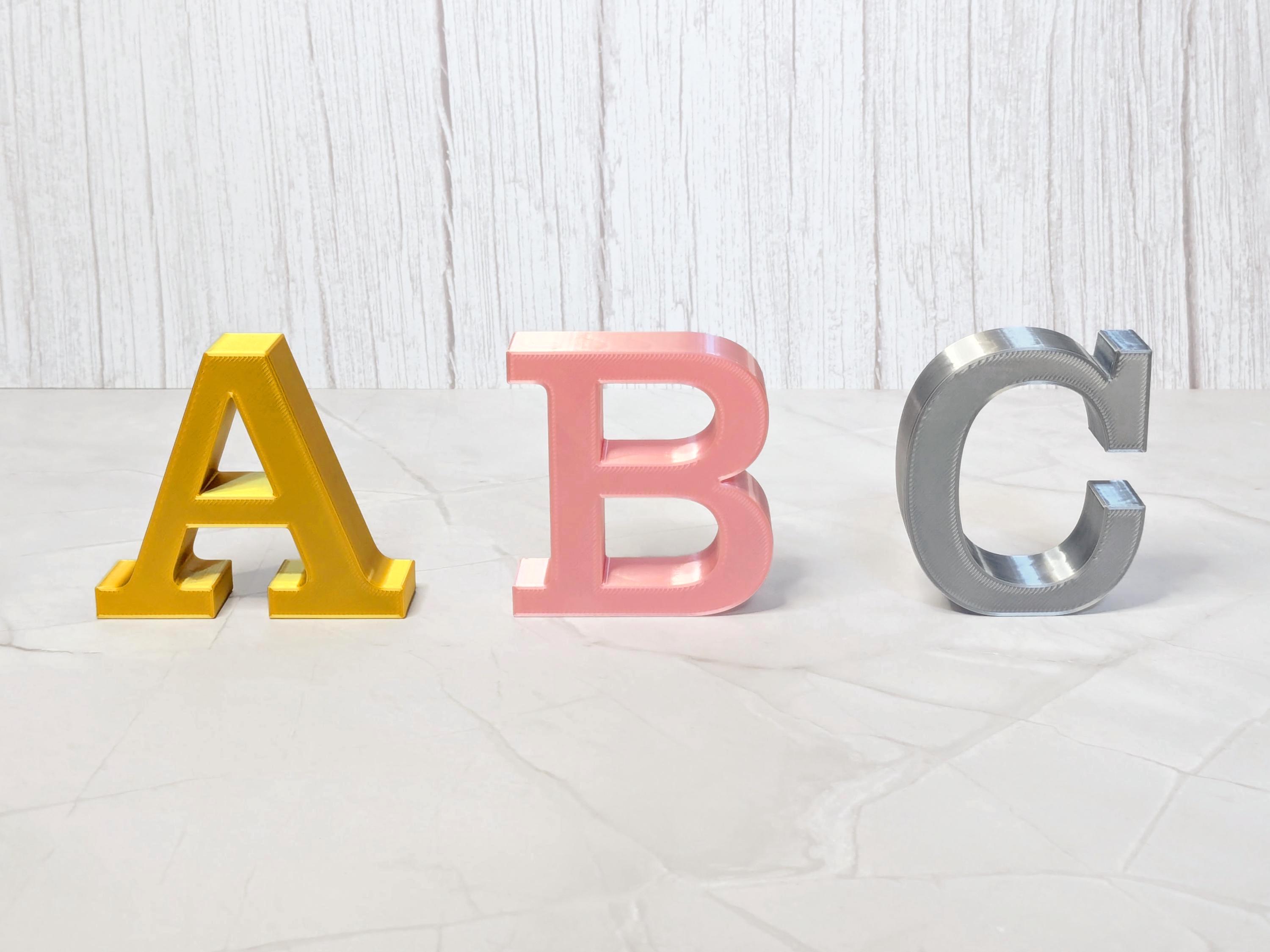 SMALL Free-standing 3D Printed Letters & Numbers - CLARENDON FONT 1 ...