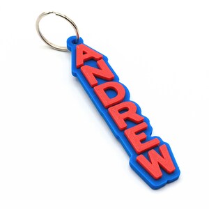 3D Personalized Two-tone Keychain VERTICAL LETTERING - 3D Printed With ...