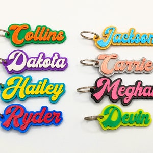 3D Personalized Two-tone Keychain BALLPARK FONT - 3D Printed Custom ...