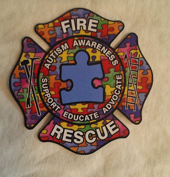 Fire Rescue Autism Awareness Educate Decal 4 | Etsy