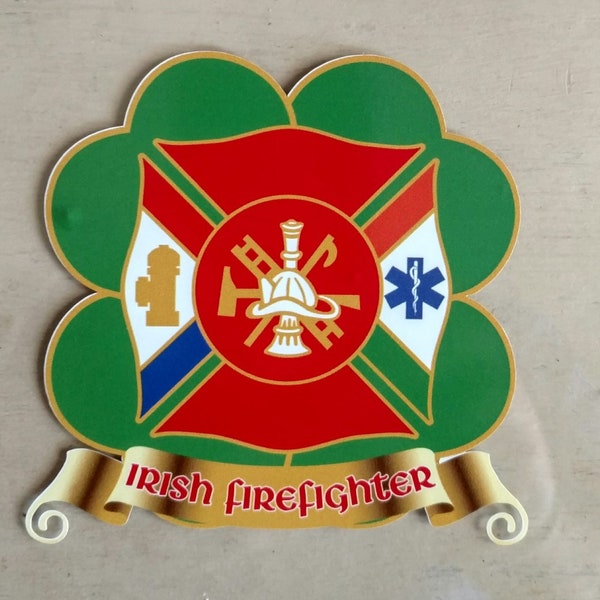 Firefighter Irish Decal - Etsy