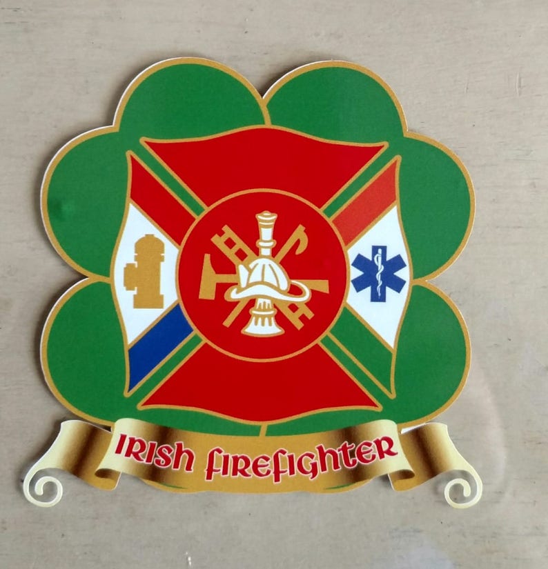 Irish Firefighter EMS Clover Star of Life Decal 4" - Etsy