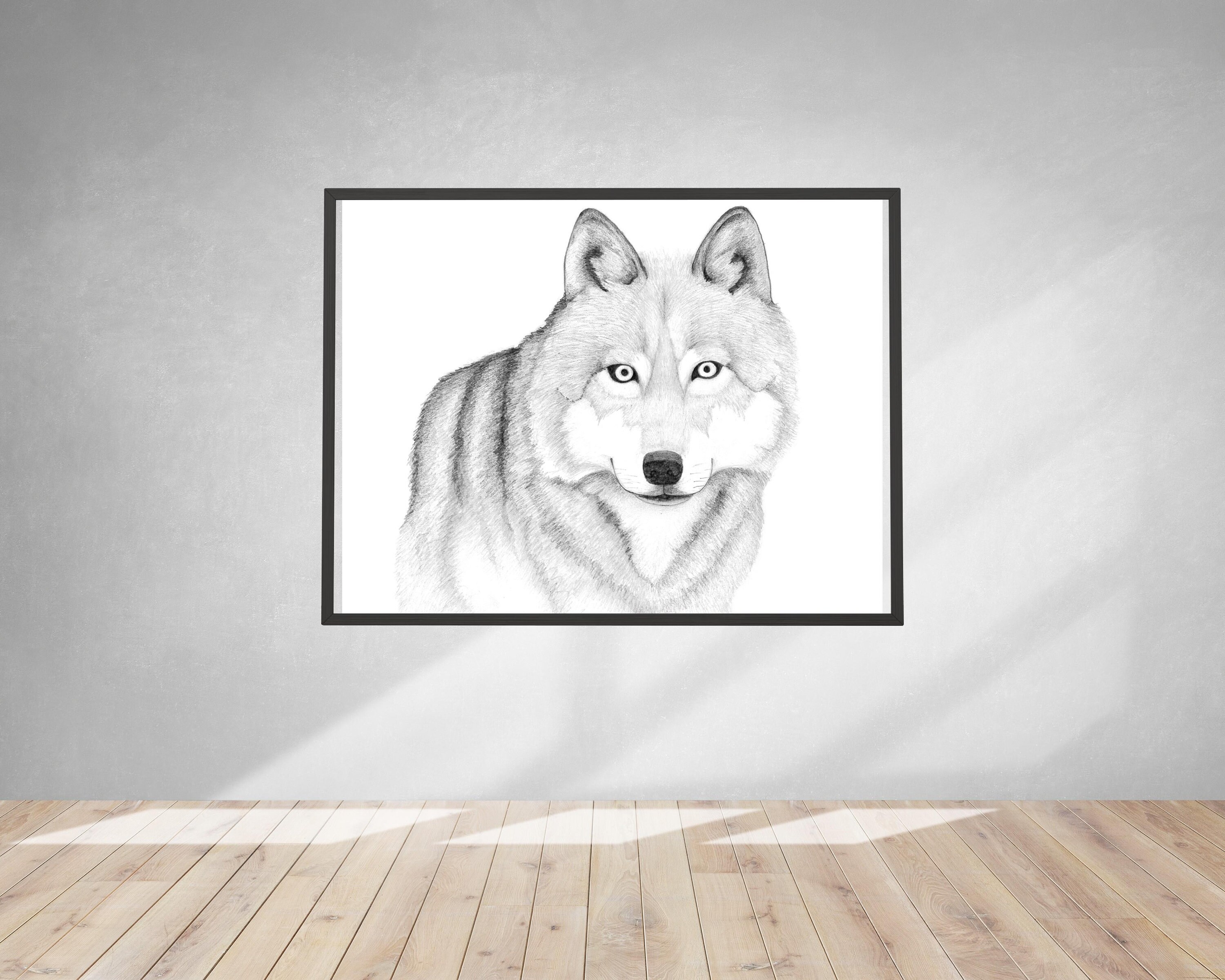 Timber Wolf Drawing, Digital Download Pencil Drawing, Wildlife Art ...