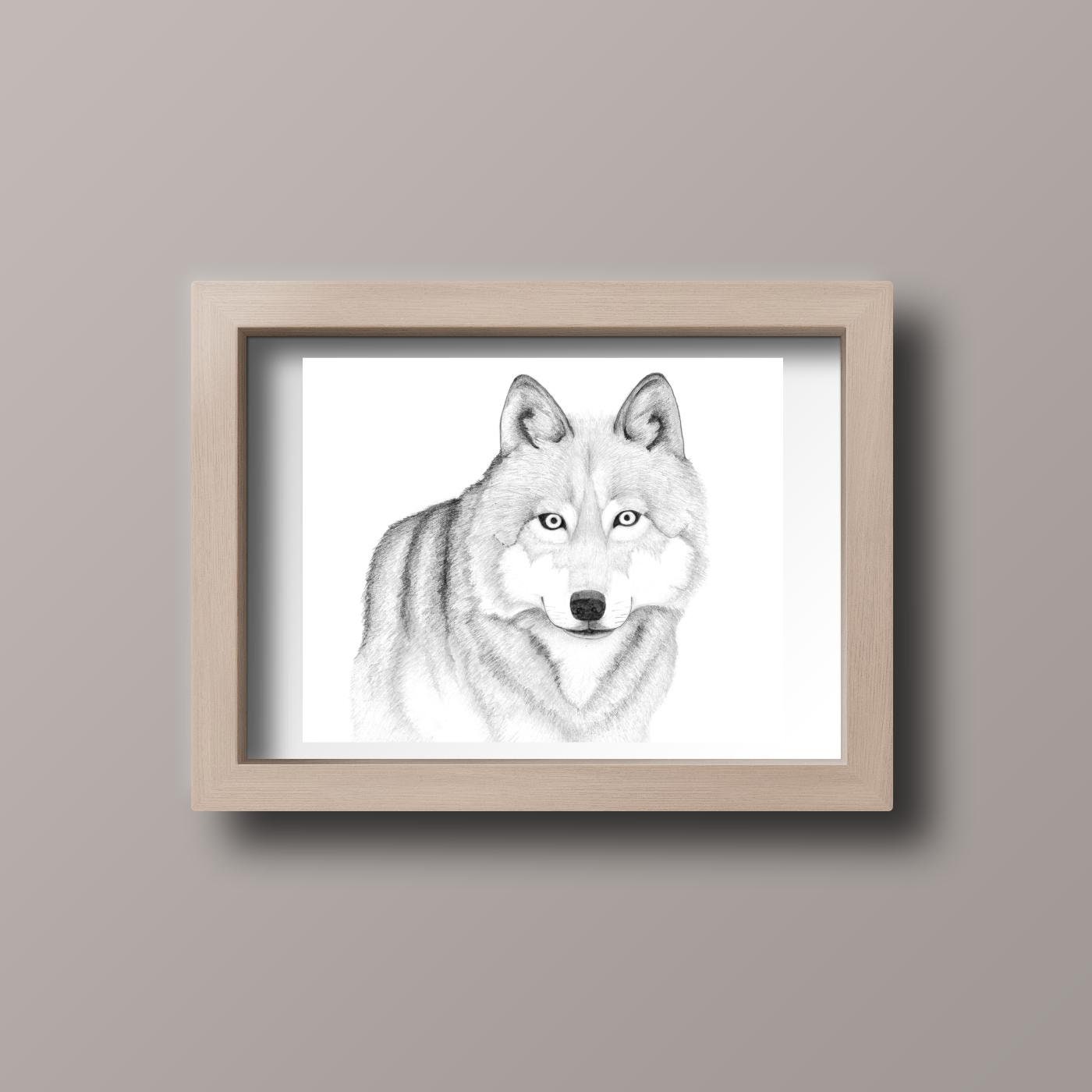 Timber Wolf Drawing, Digital Download Pencil Drawing, Wildlife Art ...