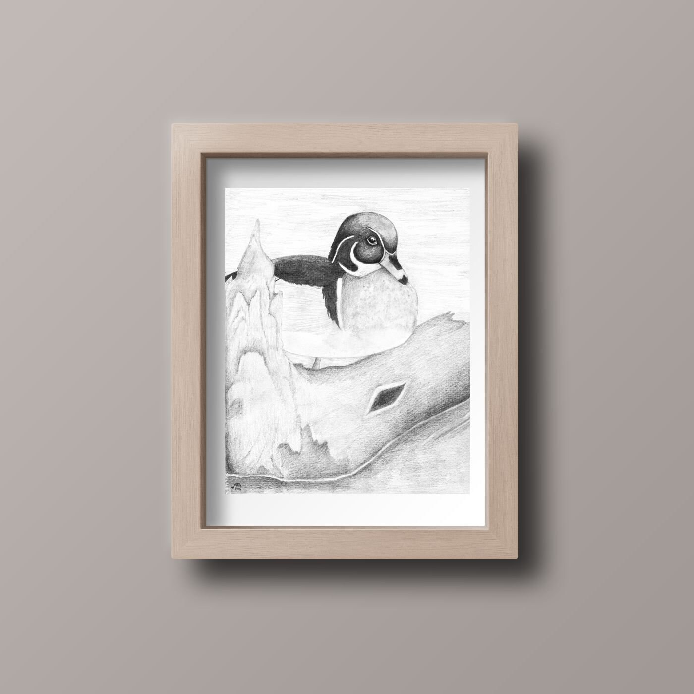 Duck Art Printable, Wood Duck Drawing, Pencil Art Digital Download - Etsy