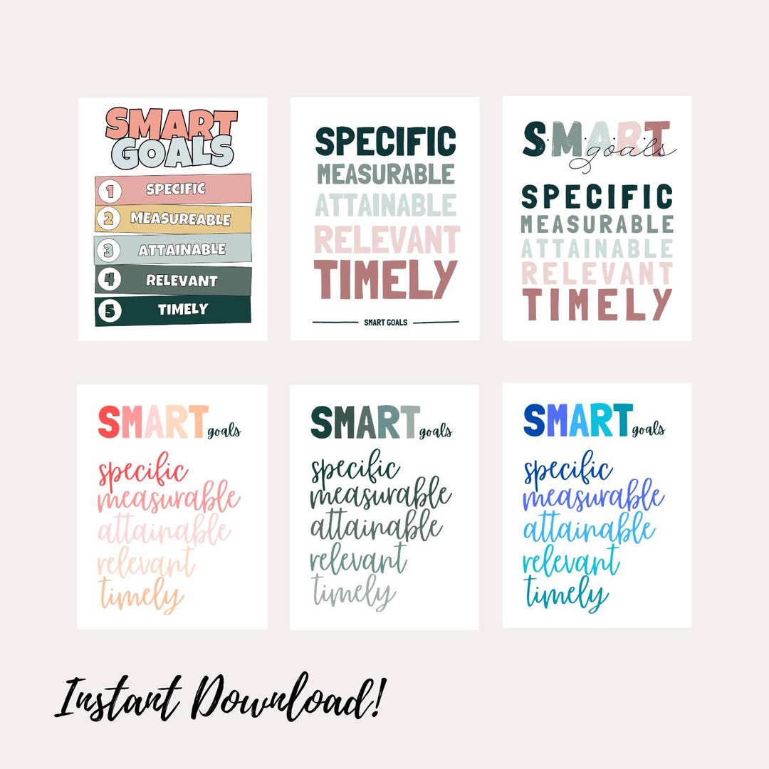SMART Goals Poster, Classroom Office Decor (digital Download) - Etsy