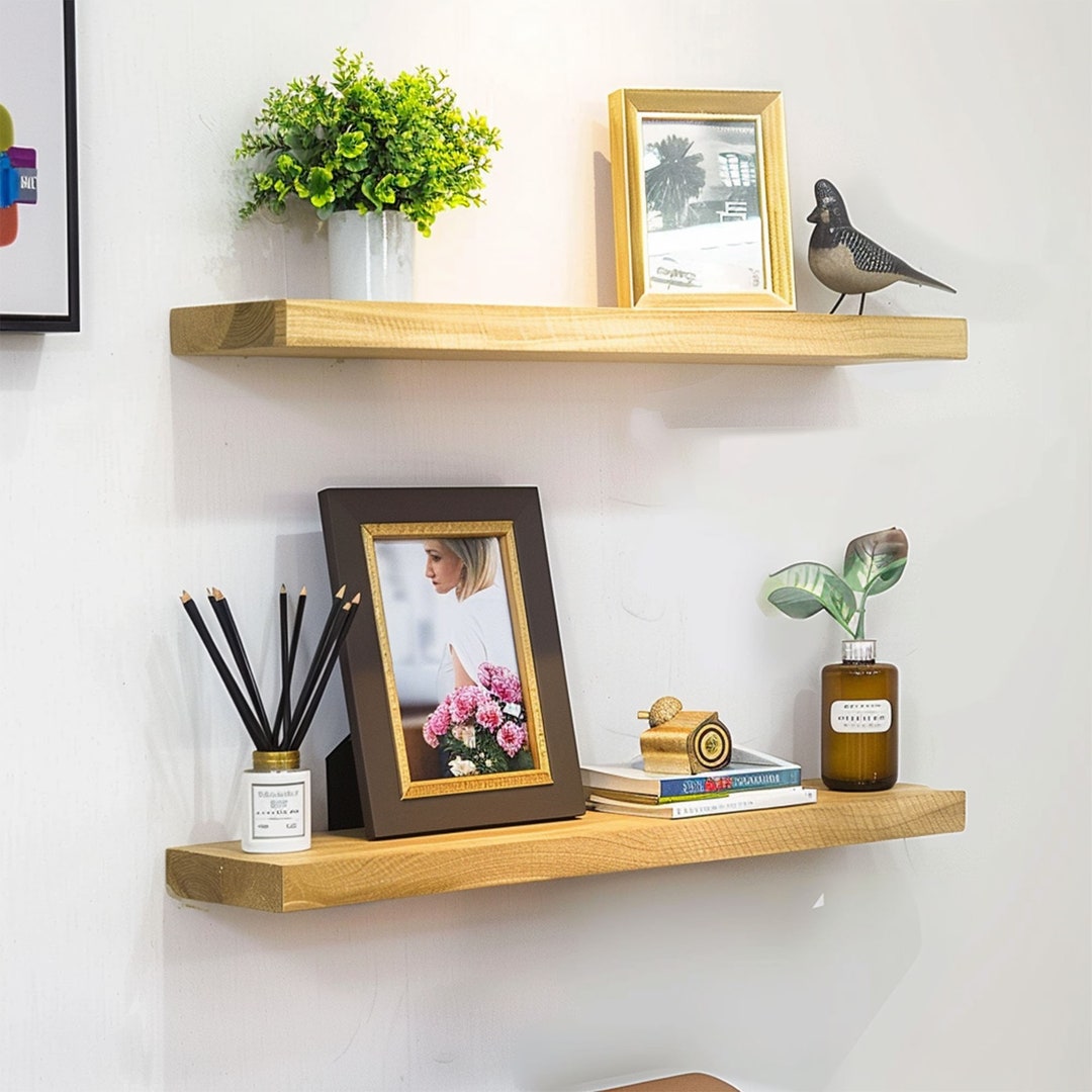 Live Edge Floating Shelf Floating Wall Shelf Live Edge Floating Shelf ...