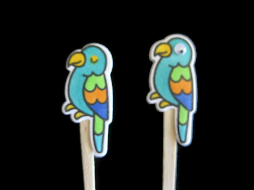 Parrot Cupcake Toppers Set of 8 made to Order - Etsy