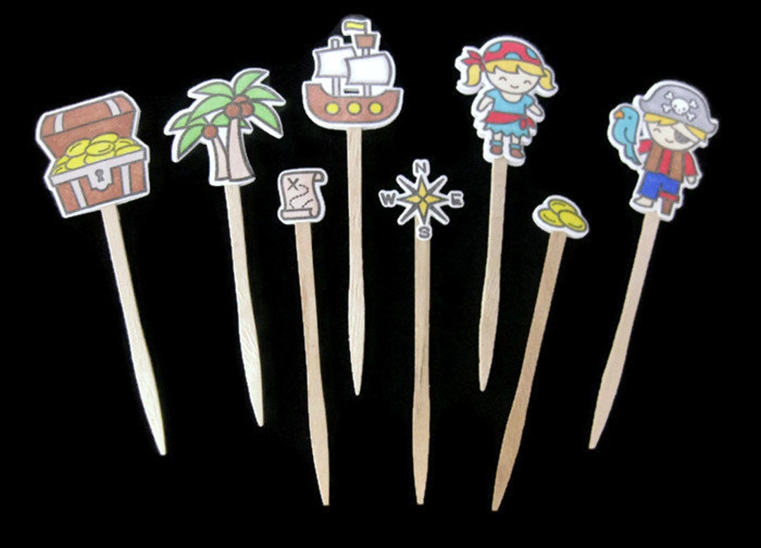 Pirate Themed Cupcake Toppers made to Order - Etsy