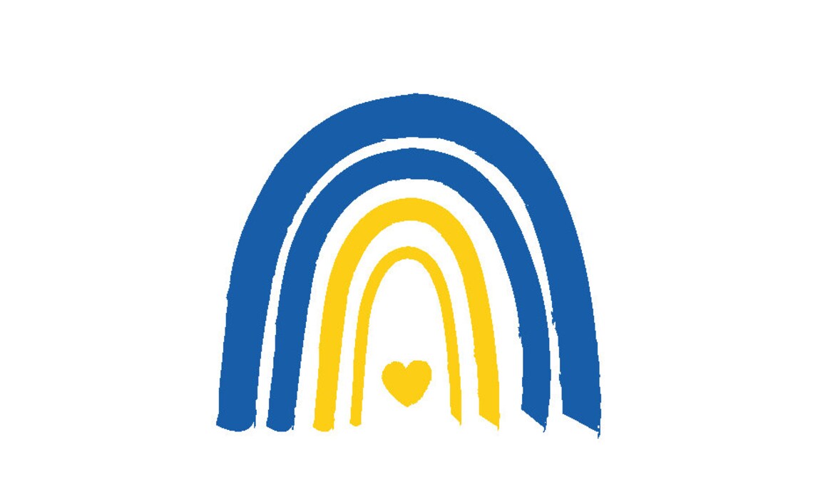 Rainbow Symbol Digital Rainbow Picture Blue and Yellow - Etsy