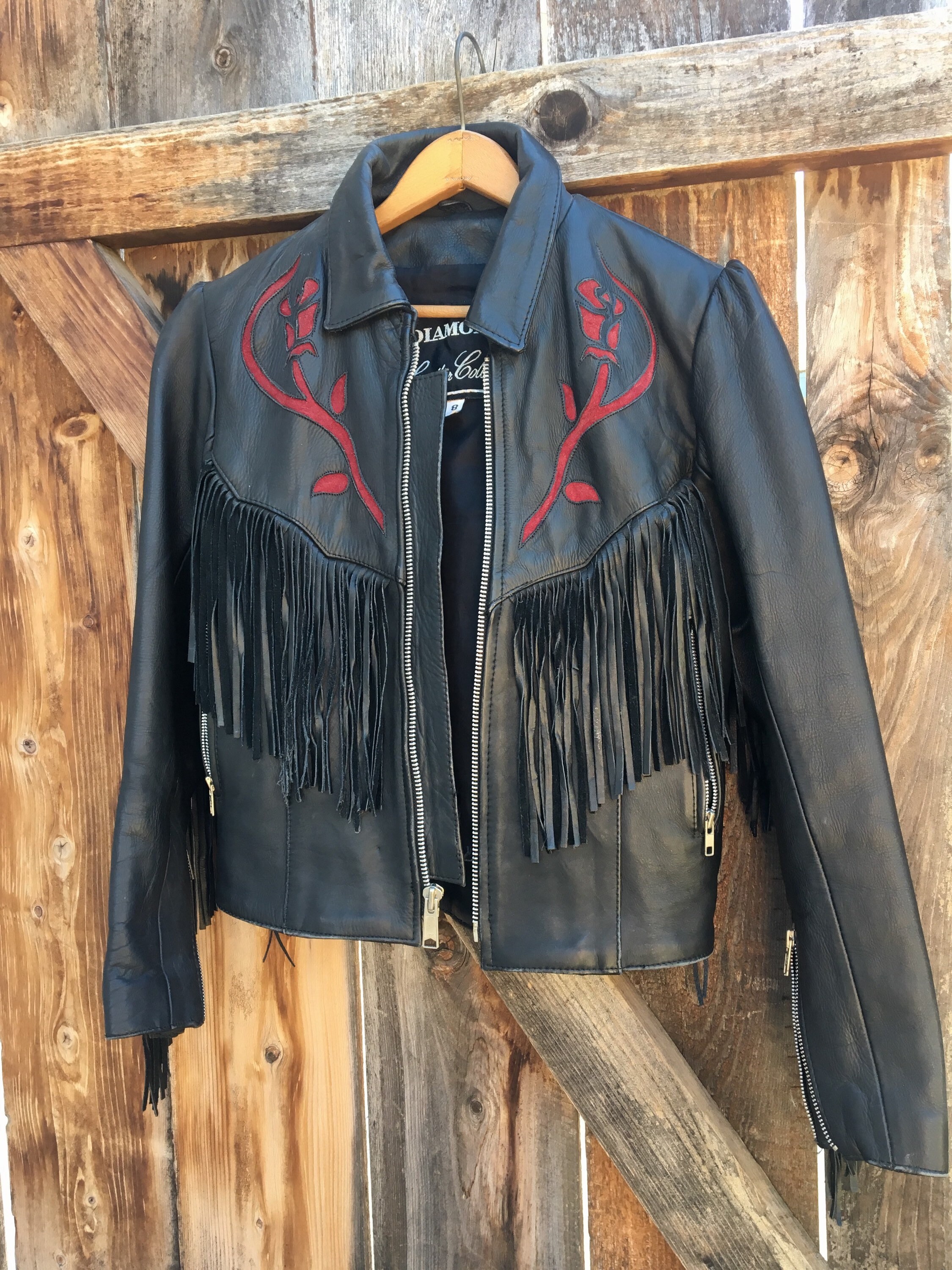 Diamond Leather Jacket - Etsy